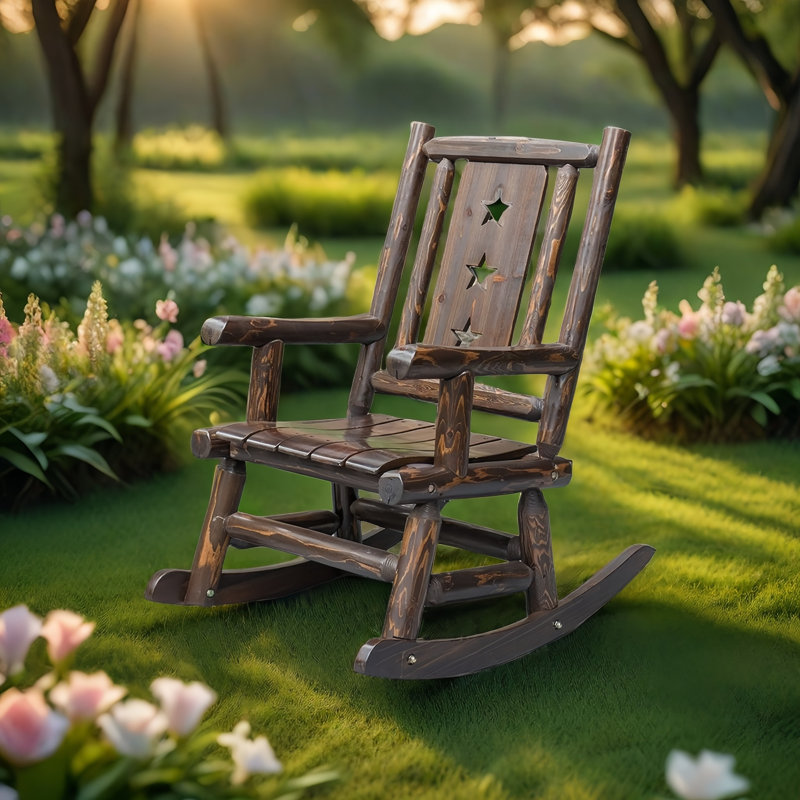 VIBORZ Modern Solid Wood Rocking Chair Wayfair